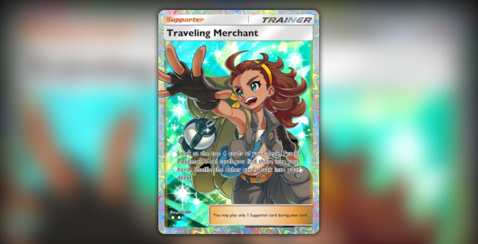 Traveling Merchant (#84, ⭐⭐, Secluded Springs) • Pokémon TCG Pocket
