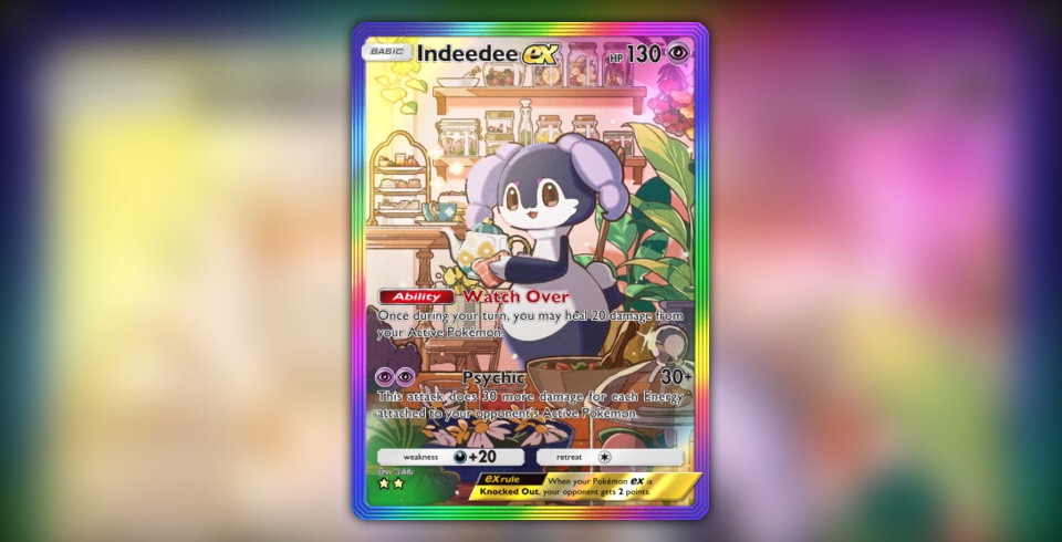 Indeedee ex (Mega Rising #278/331, 2-Stars) | Pokémon TCG Pocket